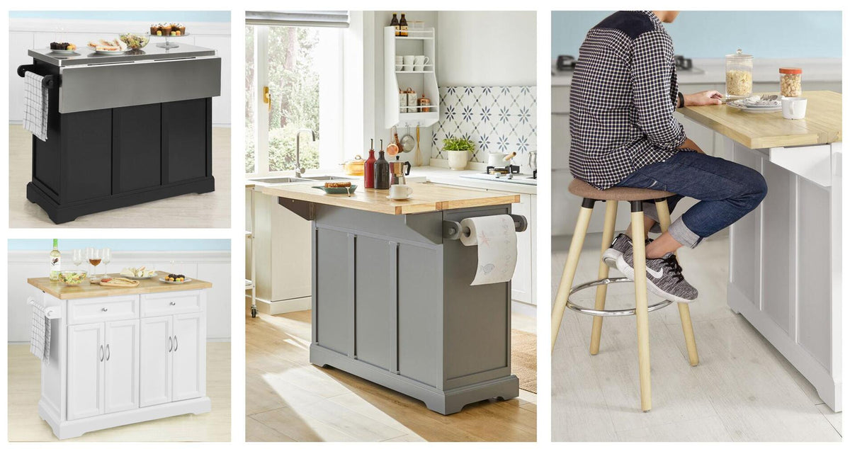 Laisvai stovinčioji virtuvės sala, tvirtas dizainas ir keturi ratai ...